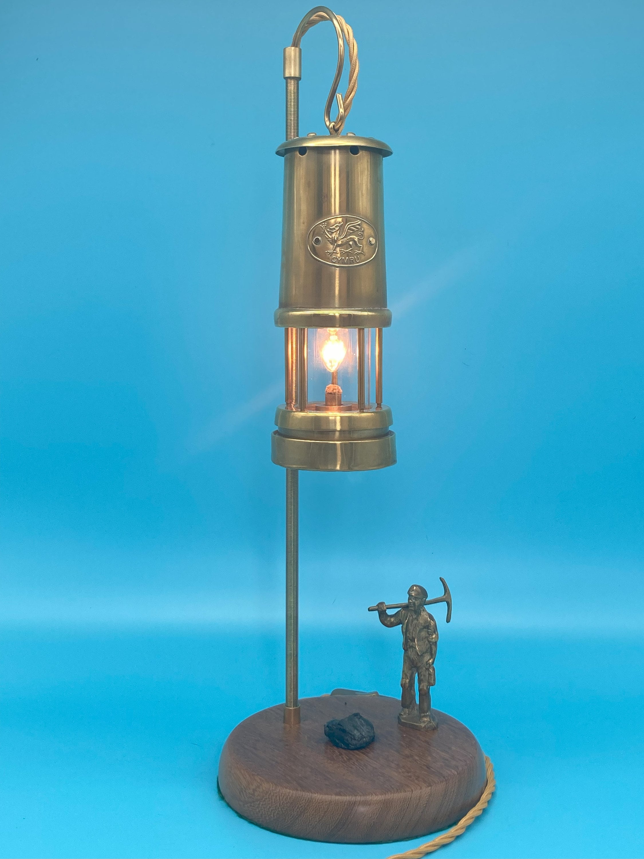 A Traditional Vintage Coal Miners Lamp Upcycled Into an Electric Table ...