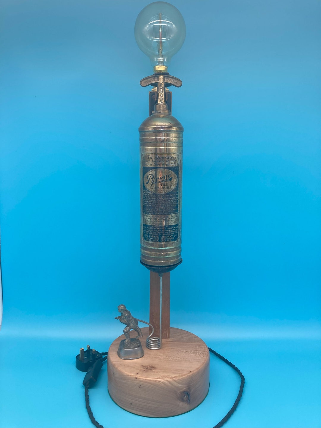 A Traditional Vintage Brass Fire Extinguisher Upcycled Into an Electric ...