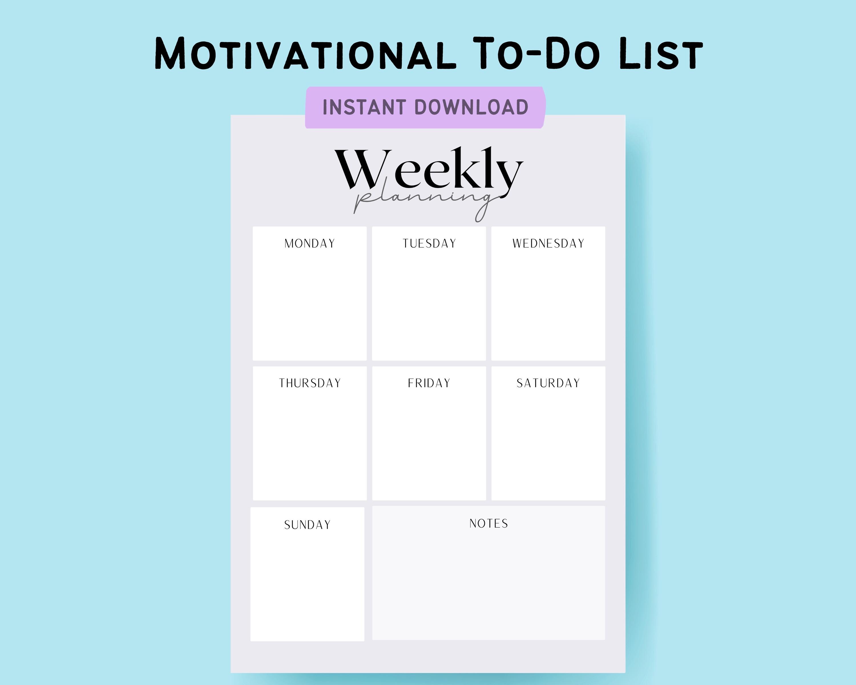 Minimalist Weekly Planner Printable Weekly Schedule Digital Weekly ...