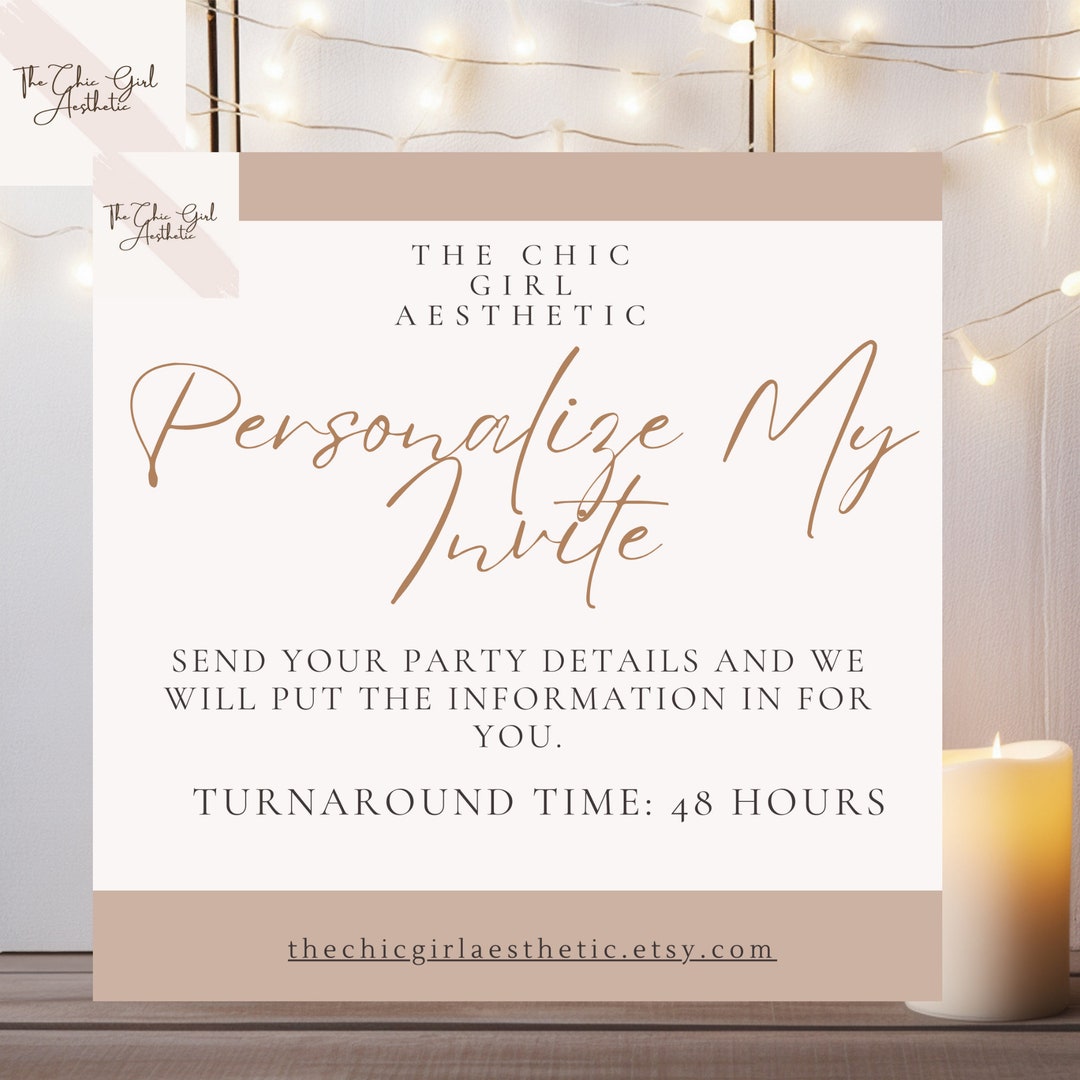 ADD ON: Personalize My Invite, Customize My Invitation, Edit My ...