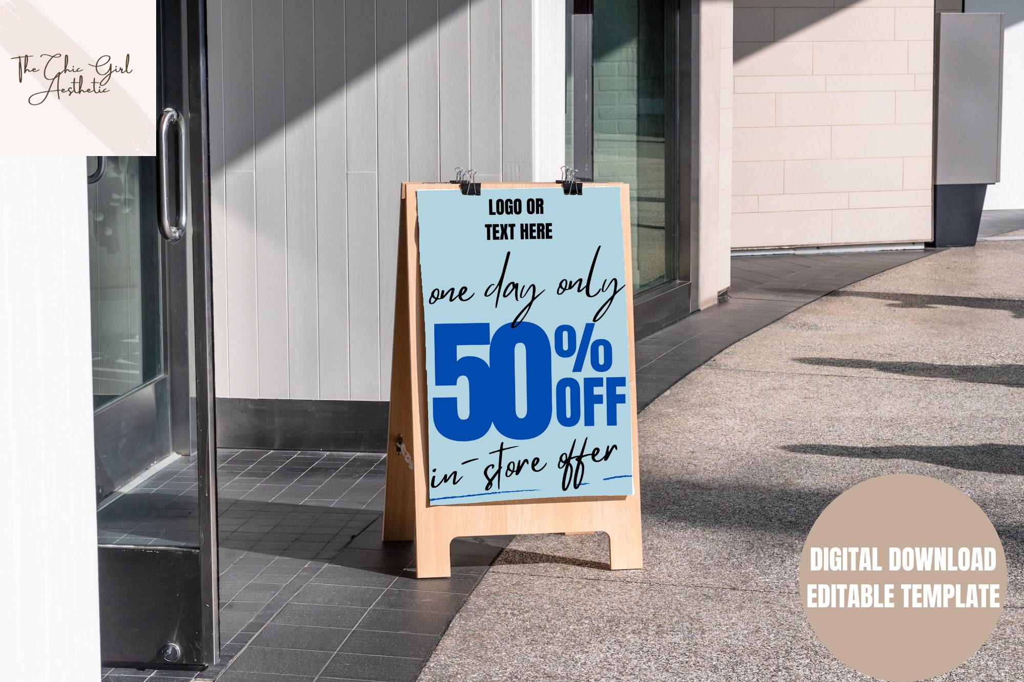 Editable Sidewalk Sign, A-frame Sign, Discount Sale Business Sign ...