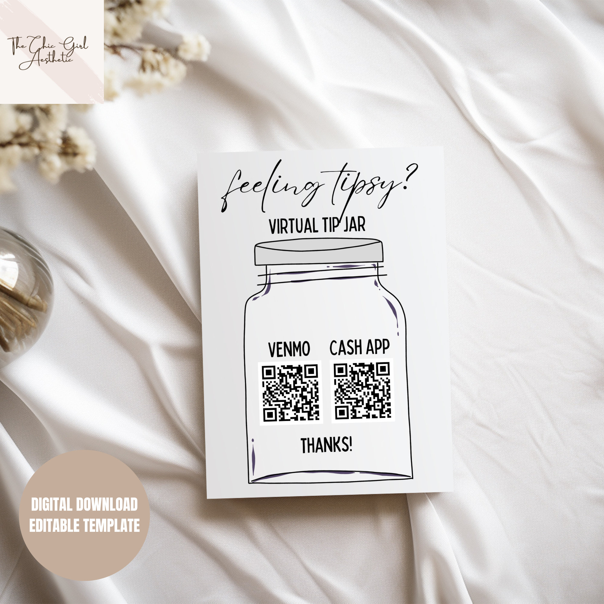 Editable QR Code Sign Template Tip the Bartender Sign - Etsy