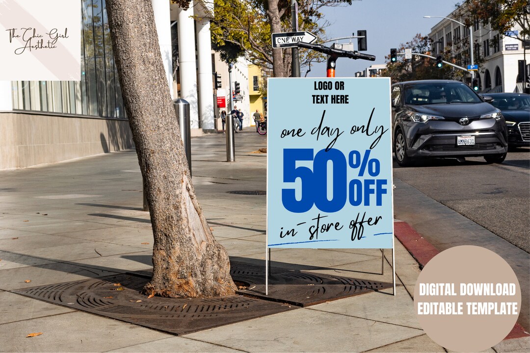 Editable Sidewalk Sign, A-frame Sign, Discount Sale Business Sign ...