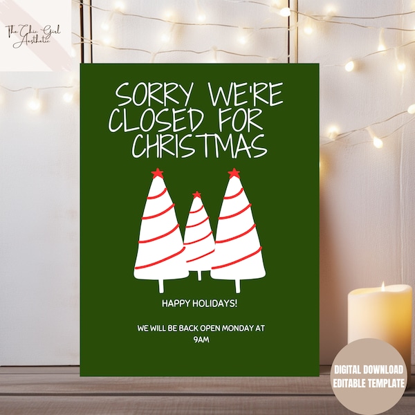 Office Closed for the Holidays Sign - Etsy