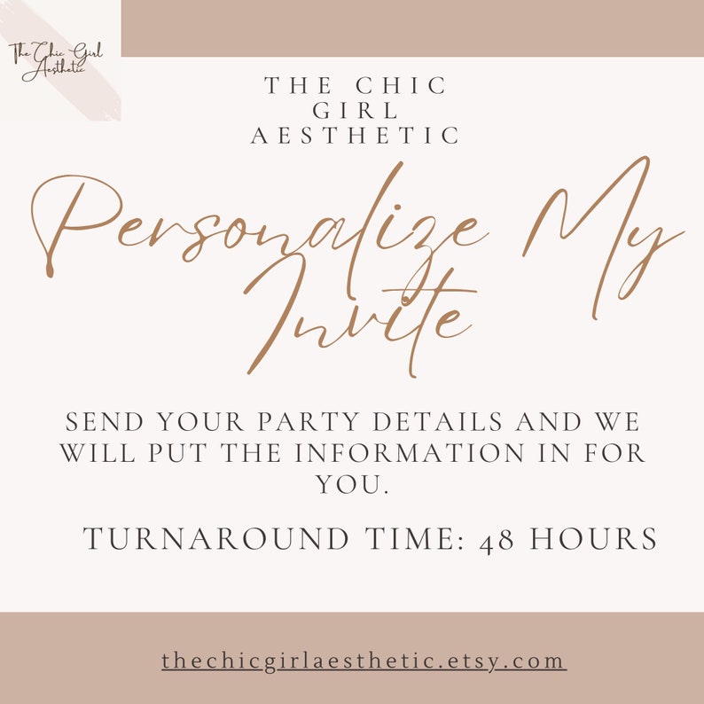 ADD ON: Personalize My Invite, Customize My Invitation, Edit My ...