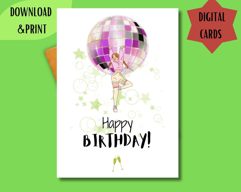 Printable Birthday Card for Party Girls - Etsy