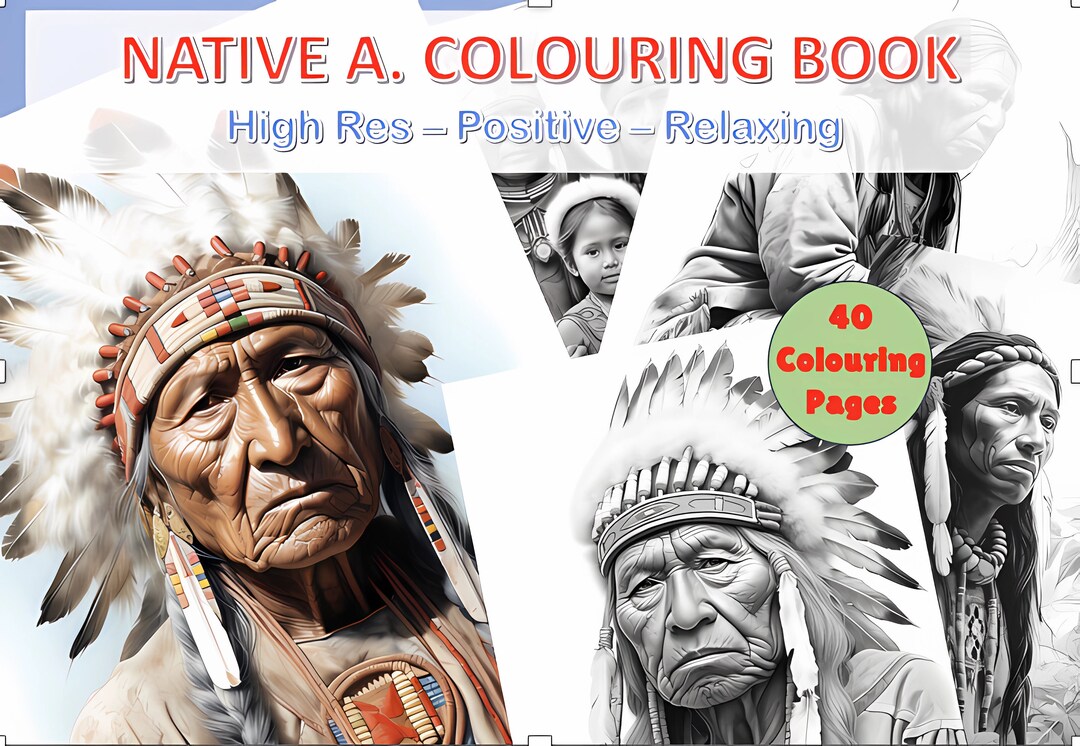 40 Native American, Coloring Book, Adults and Kids, PDF Download ...