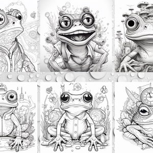 20 Page "crazy Frog" Grayscale Coloring Pages for Adults Kids, Dark ...