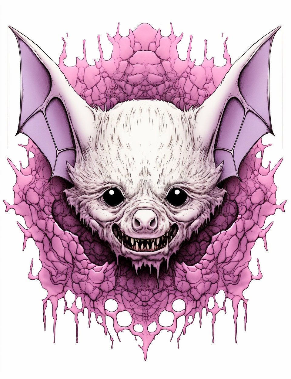 50 Batty Bat Grayscale Coloring Pages for Adults and Kids, Dark/light ...