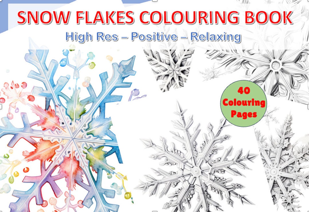 58 Snow Flakes Coloring Book, Adults and Kids, PDF Download, Printable ...