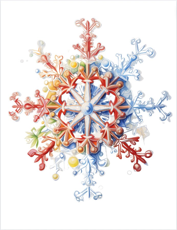 58 Snow Flakes Coloring Book, Adults and Kids, PDF Download, Printable ...