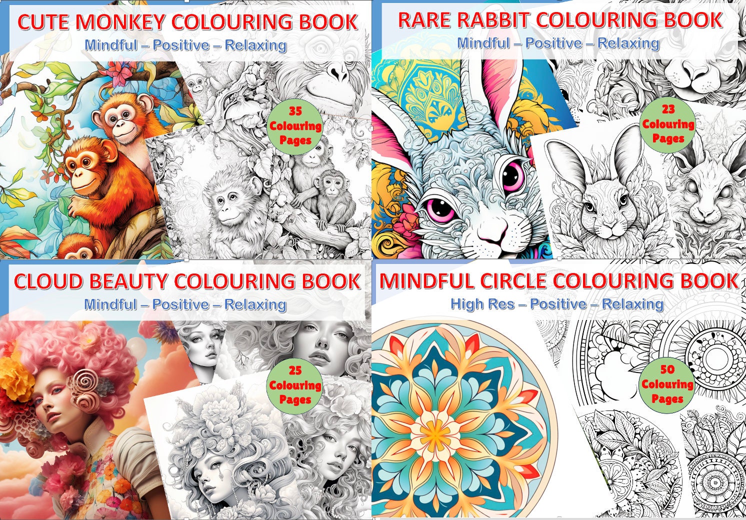 Full Shop, Over 2000 Coloring Pages, Whole Shop Bundle, Adult Coloring ...