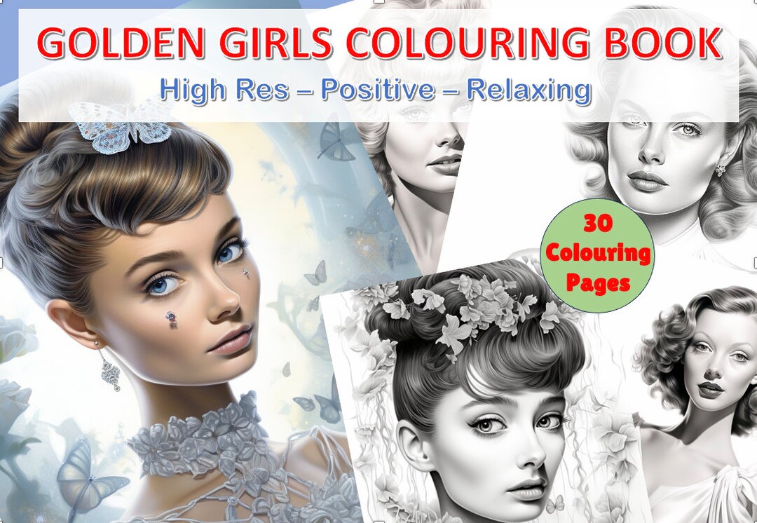 30 Golden Girls, Coloring Book, Adults and Kids, PDF Download ...