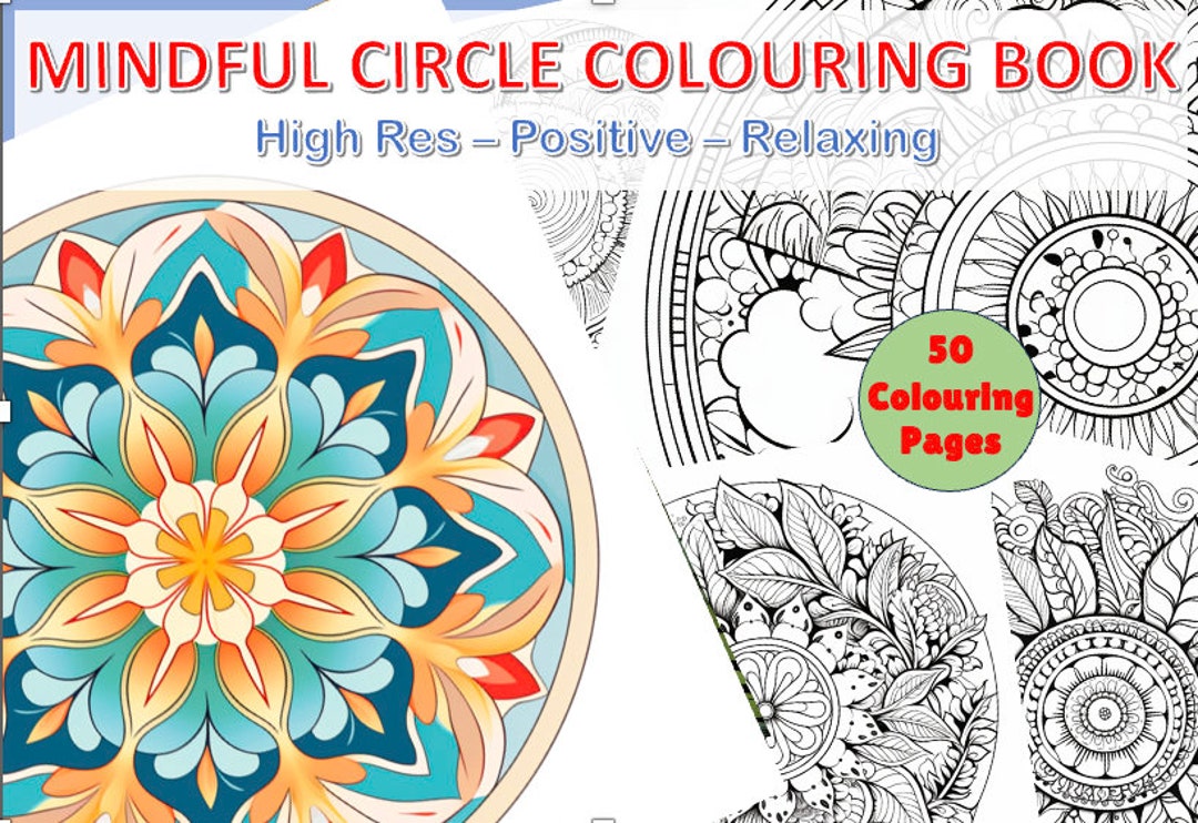 50 Mindful Grayscale Circles Coloring Pages - Adult Coloring Pages ...