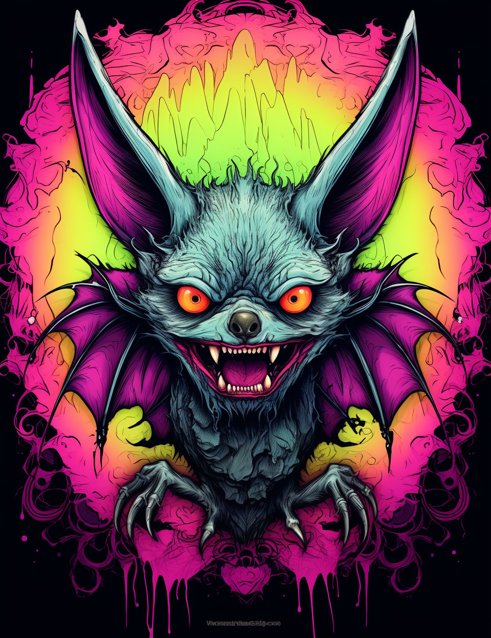 50 Batty Bat Grayscale Coloring Pages for Adults and Kids, Dark/light ...