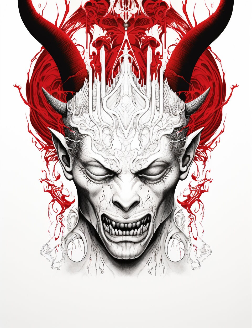 50 Demon King Grayscale Coloring Pages for Adults and Kids - Etsy