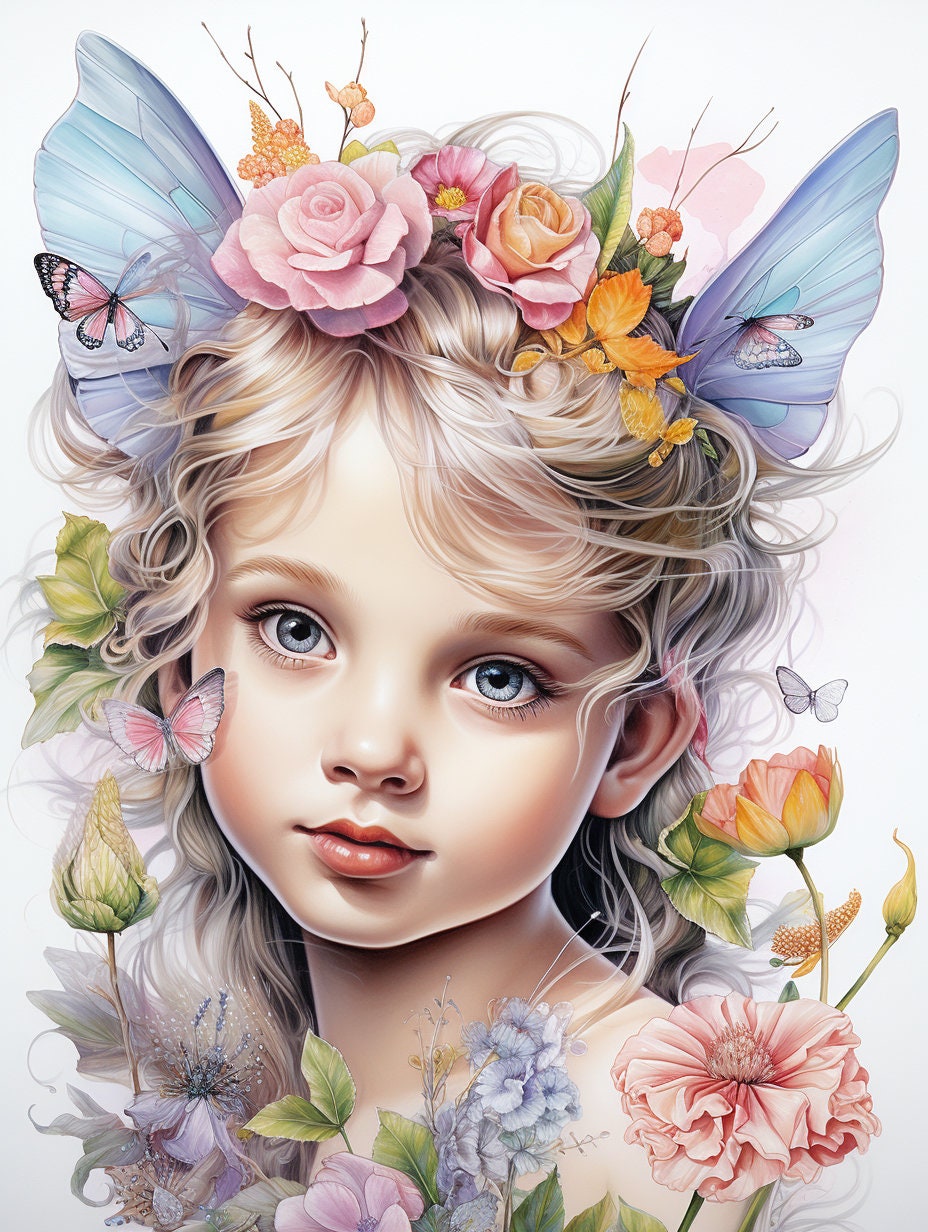 35 Pixie Girls, Coloring Book, Adults and Kids, PDF Download, Printable ...