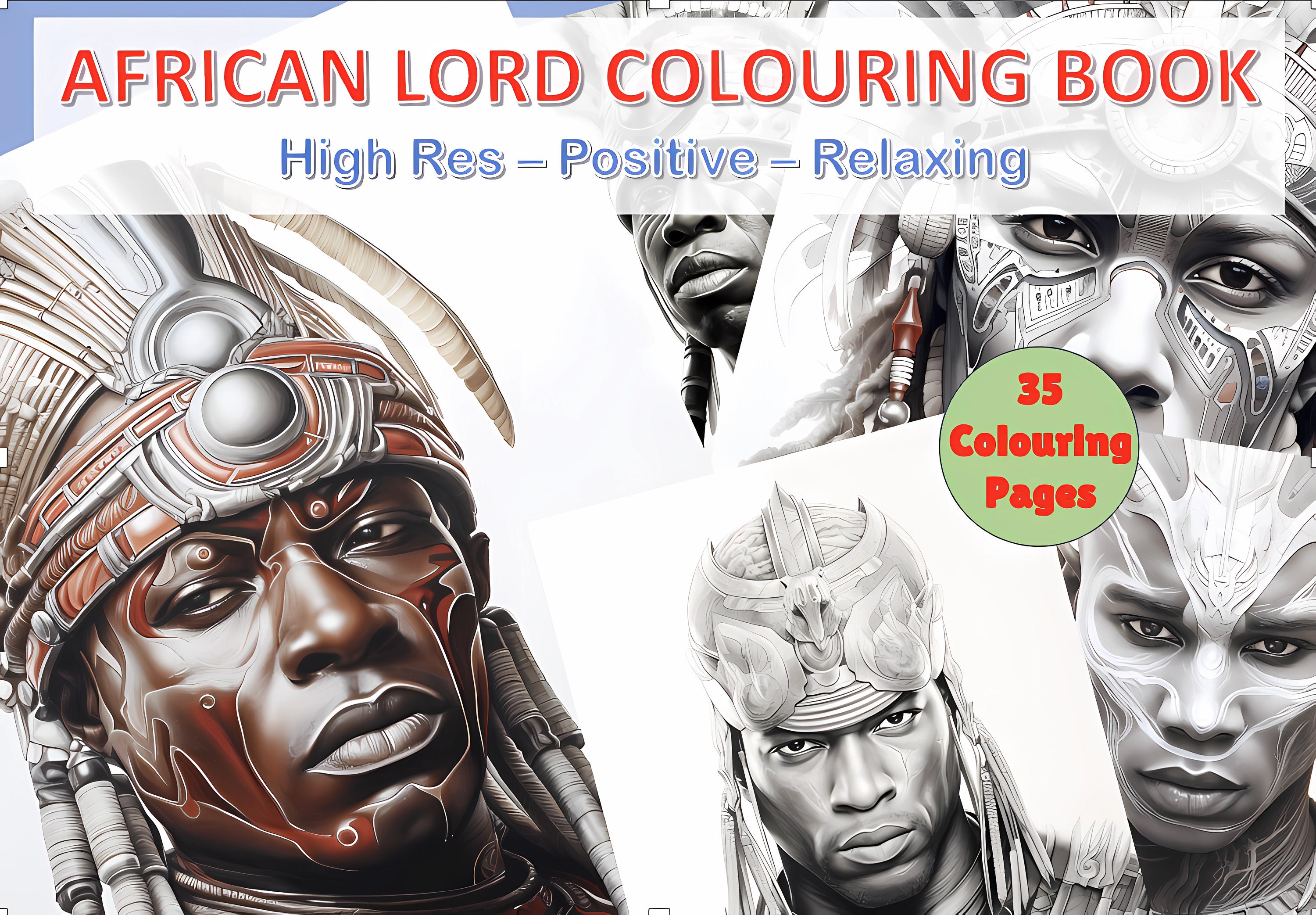 35 African Lord, Coloring Book, Adults and Kids, PDF Download ...