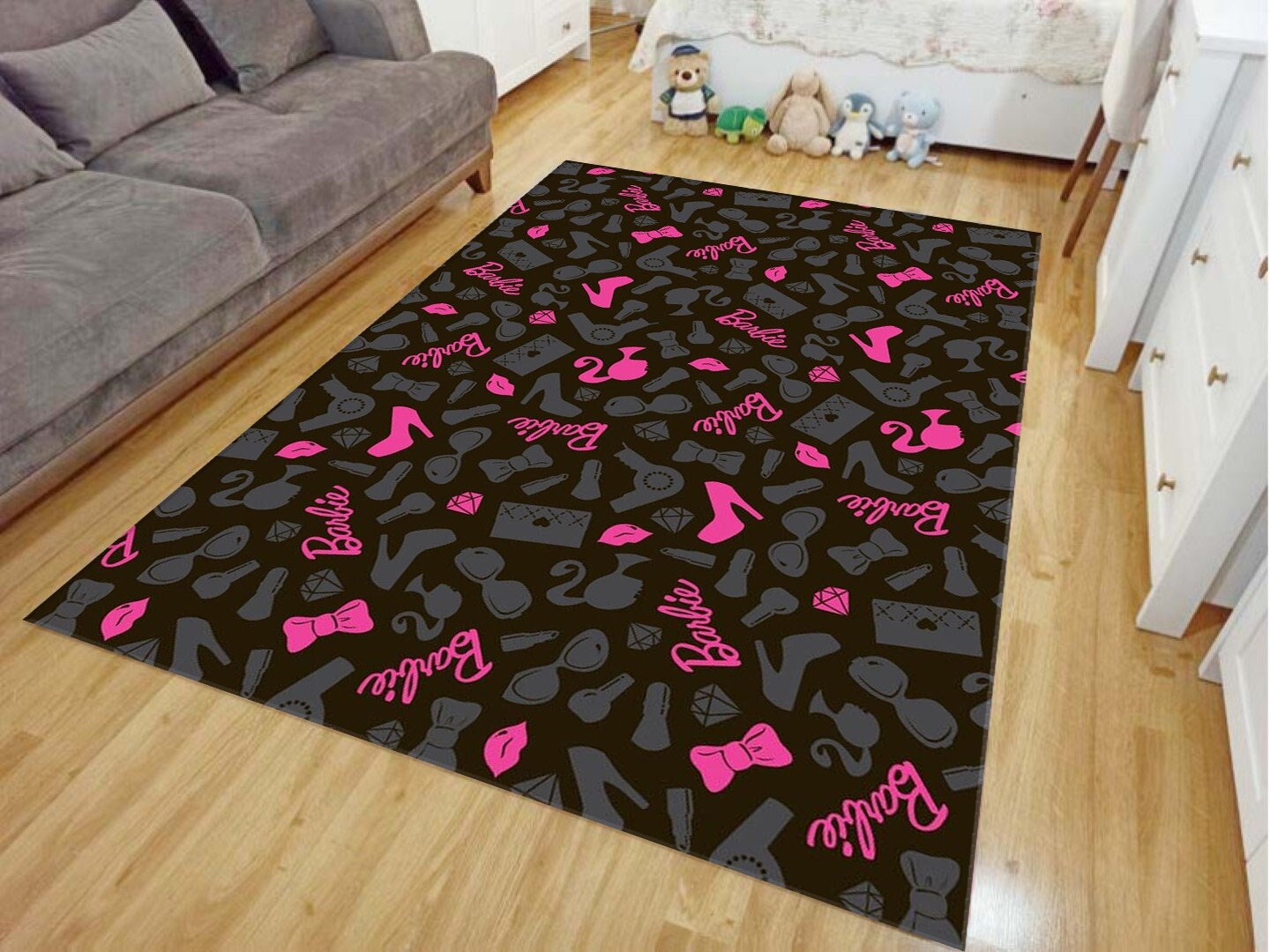 Barbie Rug, Non-slip, Kids Room Decor, High Quality Microfiber ...