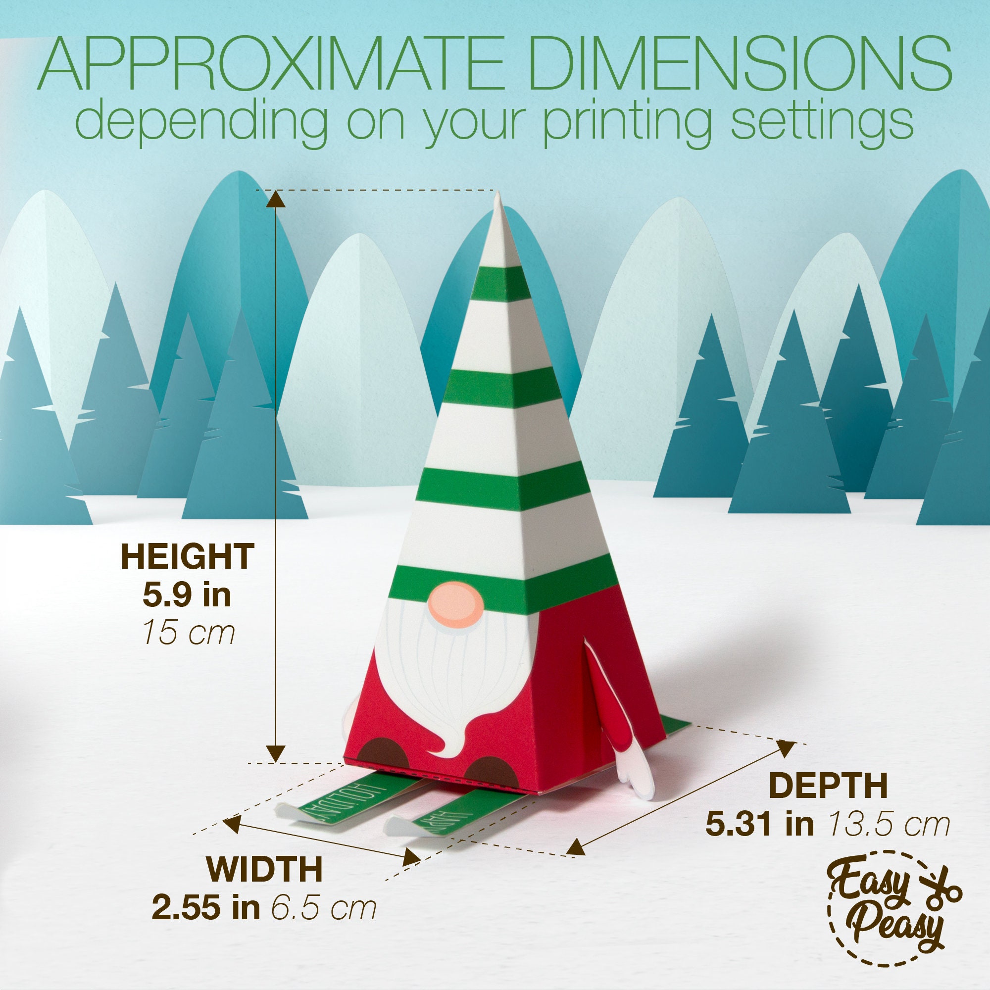 DIY Gnome Printable Christmas Box - Chocolate Gift Box - Candy Gift Box ...