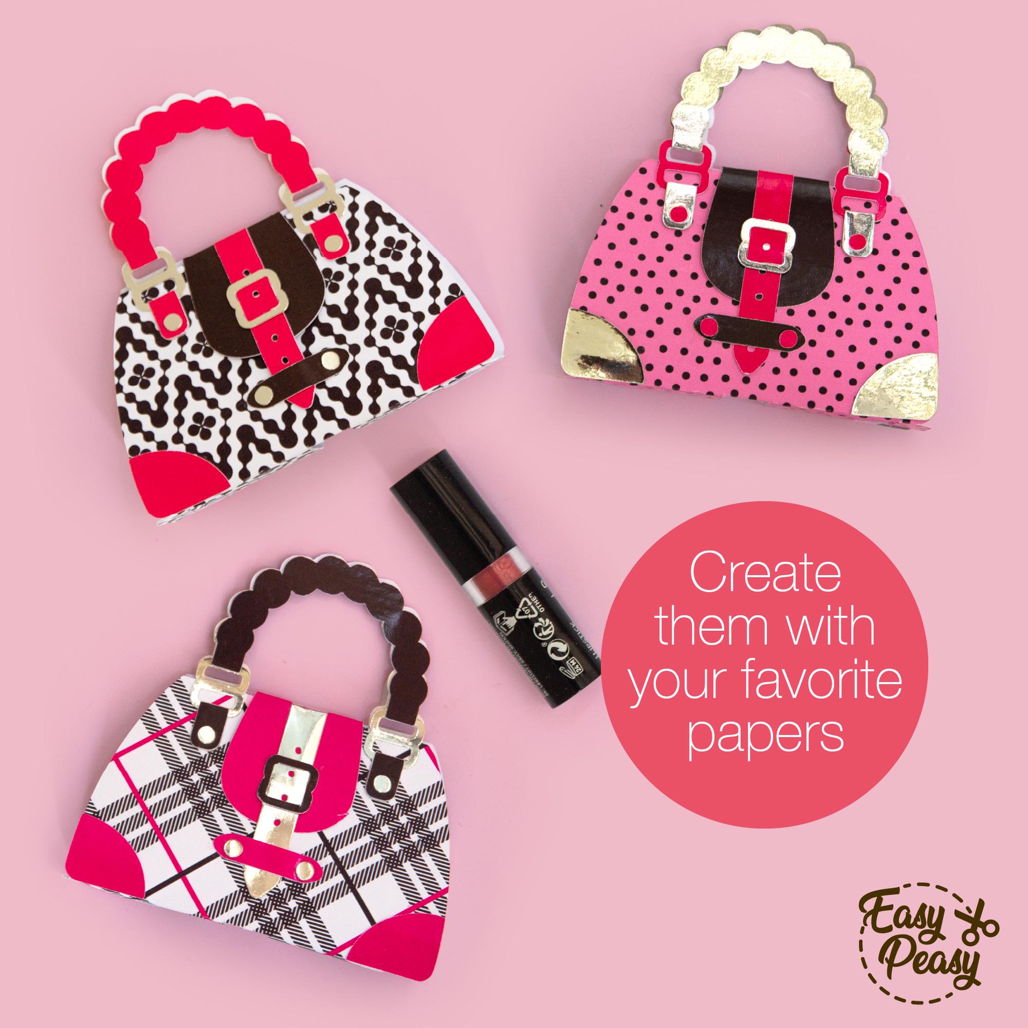 DIY Chapstick Holder Paper Purse Lip Balm Handbag Party Favor Template ...