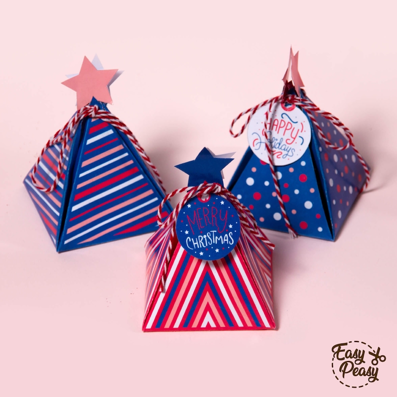DIY Printable Christmas Tree Candy Gift Boxes - Templates for Christmas ...