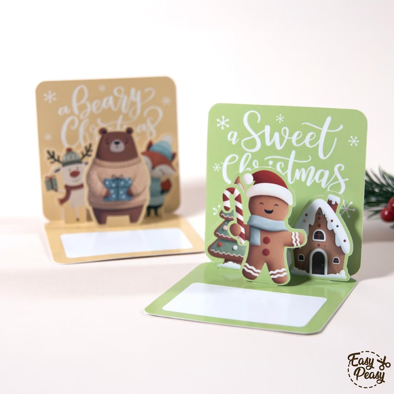 DIY Christmas Pop-up Cards Template | 3D Printable Holiday Card Set ...