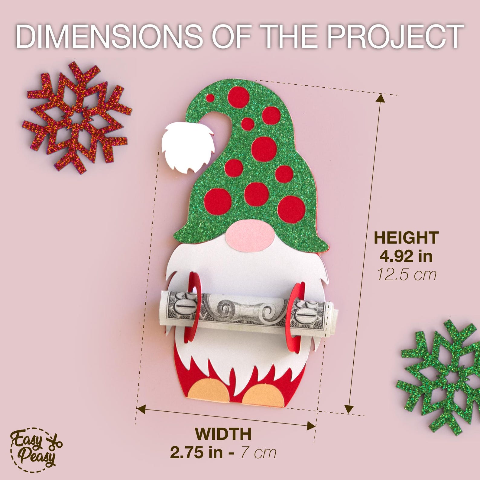 Christmas Gnome Money Holder SVG File for Cricut | Xmas Cash Holder for ...