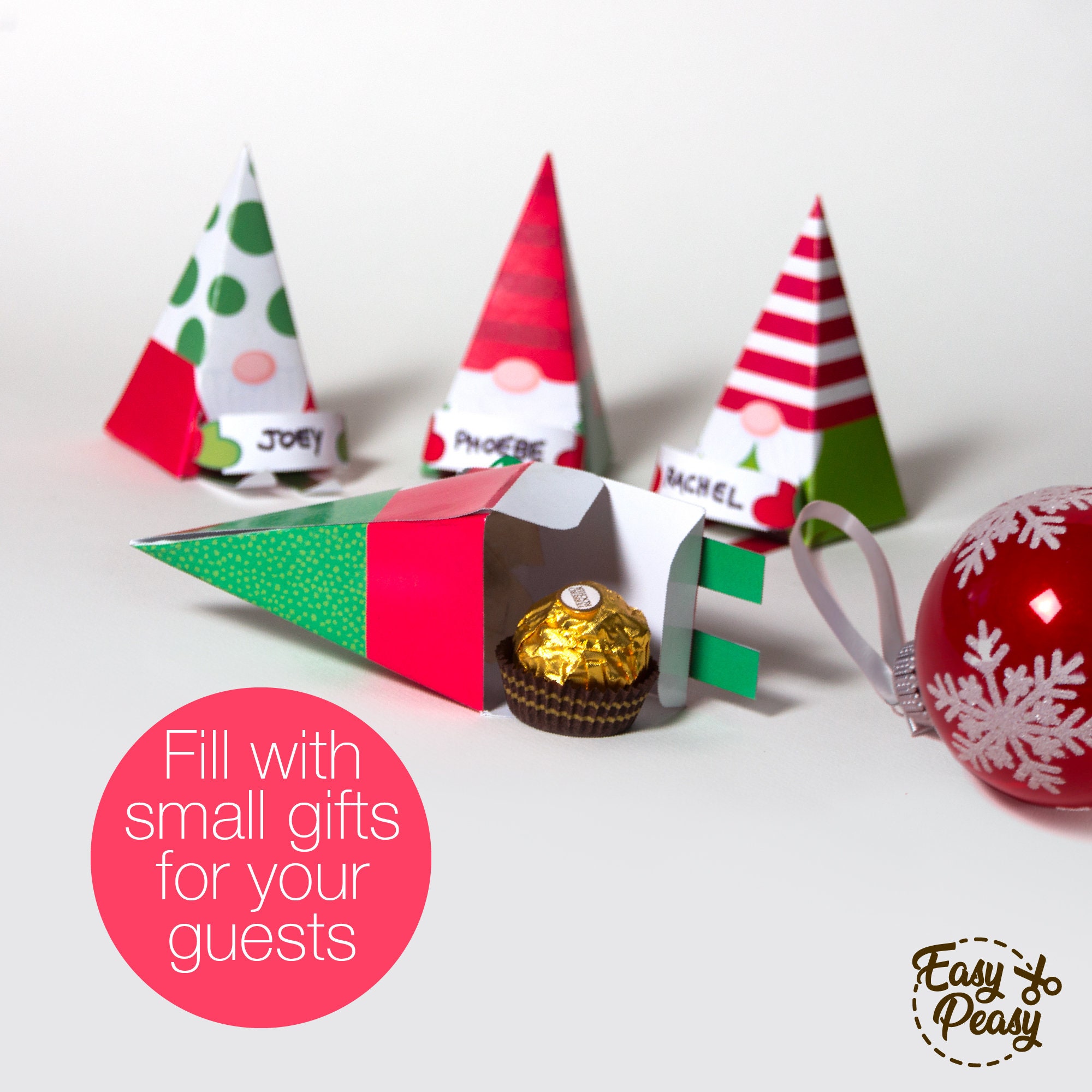 DIY Christmas Printable Gnome Table Place Cards Festive Seating Cards ...