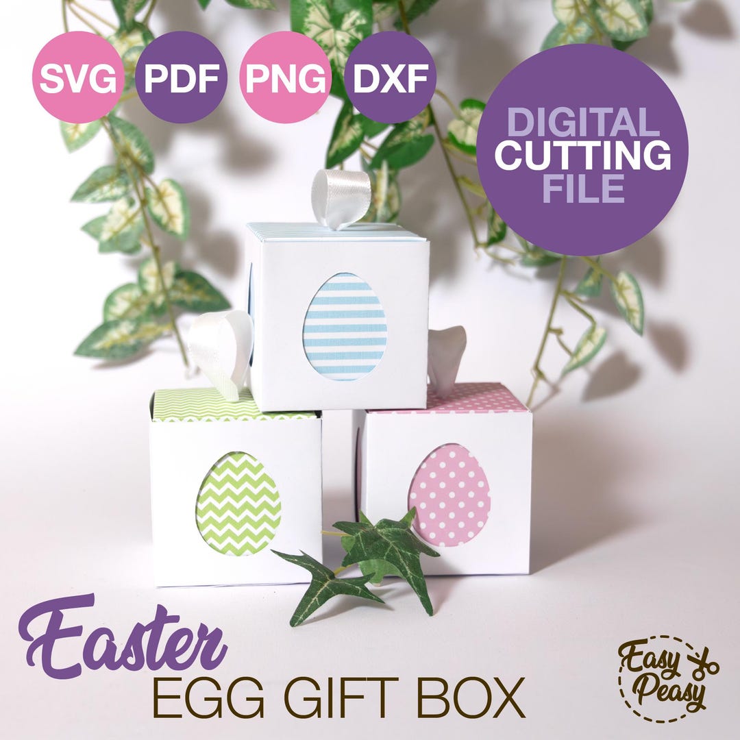 DIY Easter Paper Box SVG Cutting File for Cricut Box Pattern for Easter ...