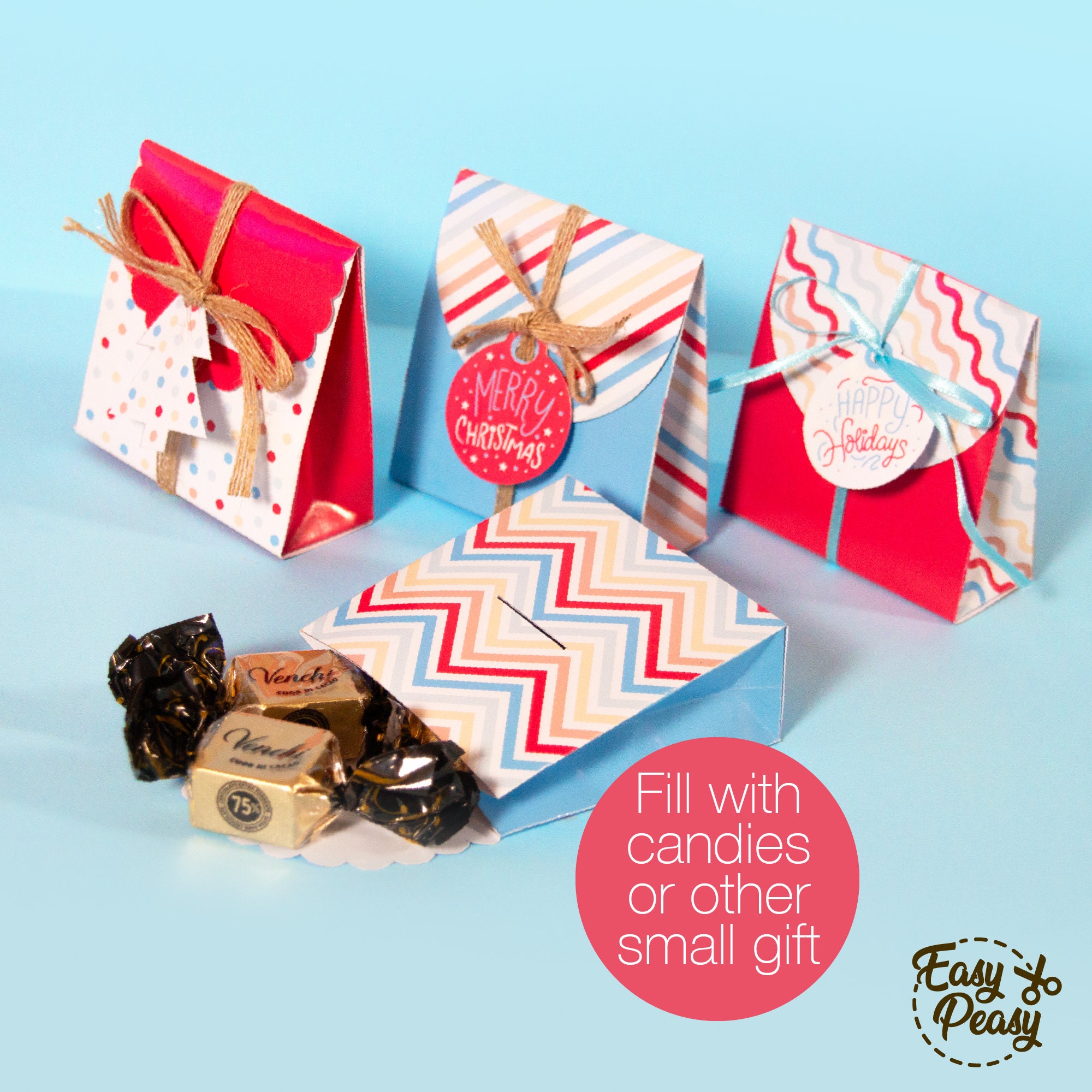 DIY Printable Party Favor Bag Templates for Christmas - Set of 4 ...