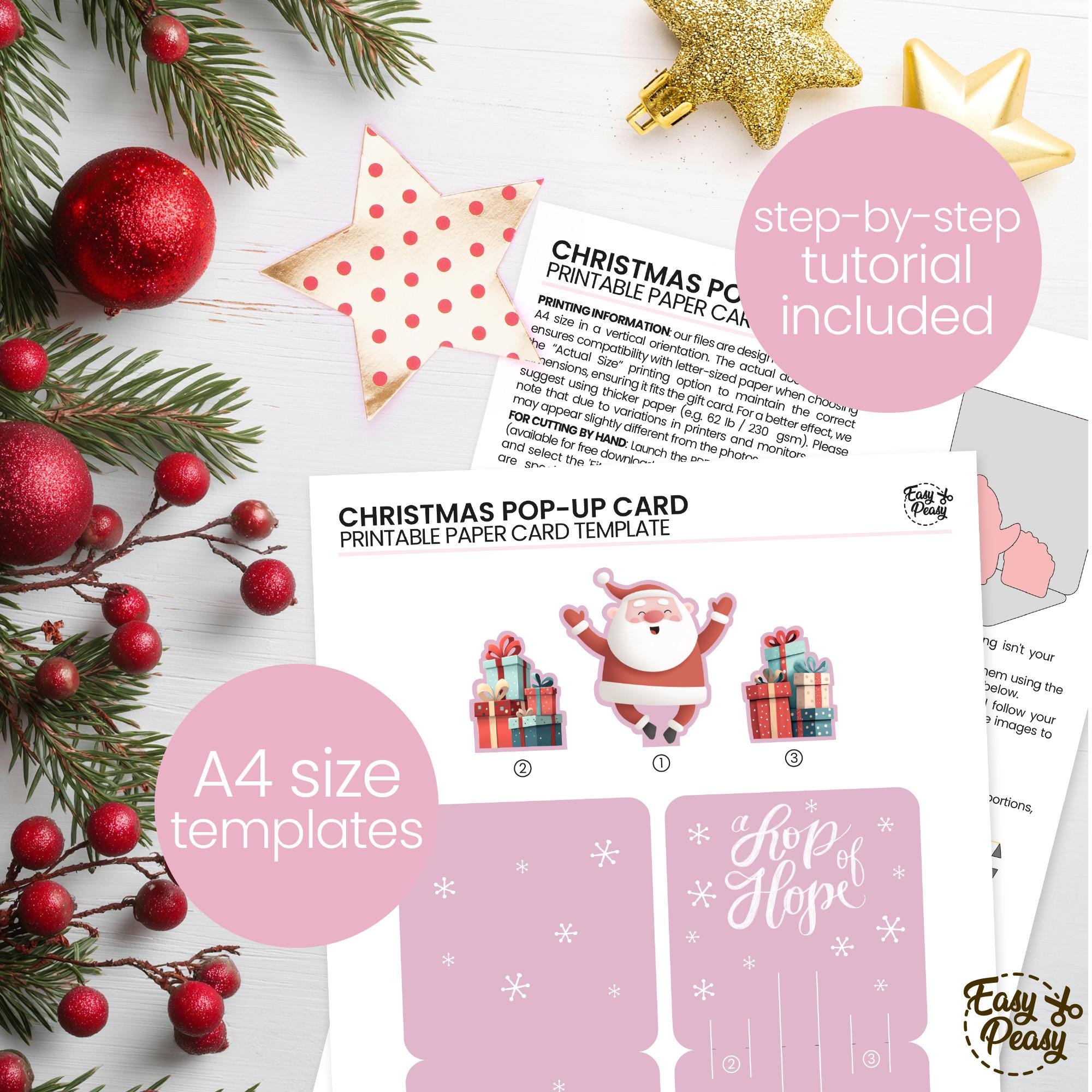 DIY Christmas Pop-up Cards Template | 3D Printable Holiday Card Set ...