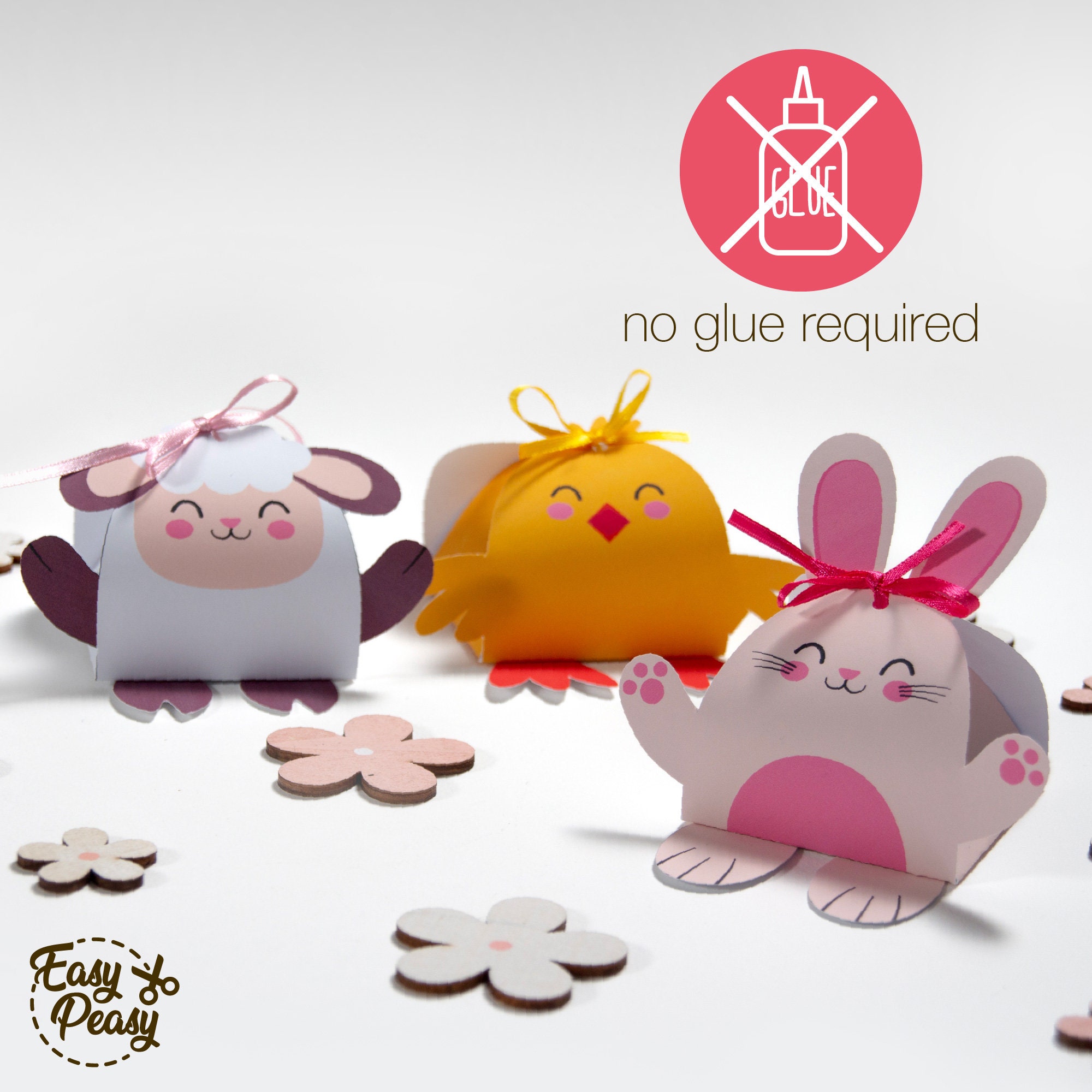 DIY Printable Easter Candy Bags Easter Egg Chocolate Gift Box Printable ...