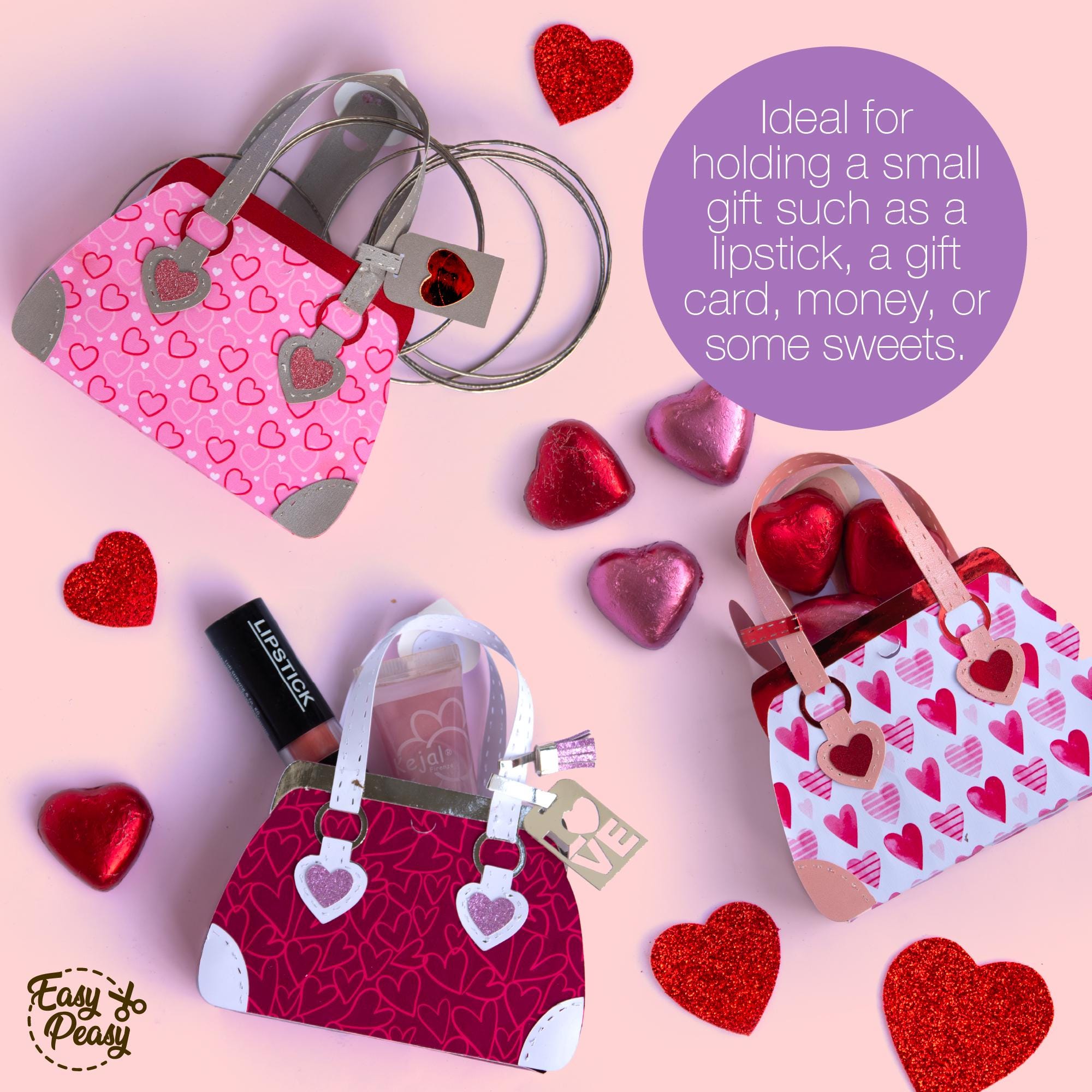 DIY Valentine Paper Purse SVG Template for Candy | Valentine's Day ...