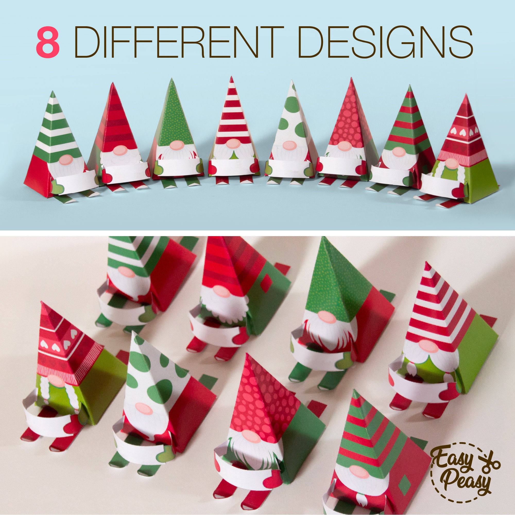 DIY Christmas Printable Gnome Table Place Cards - Festive Seating Cards ...