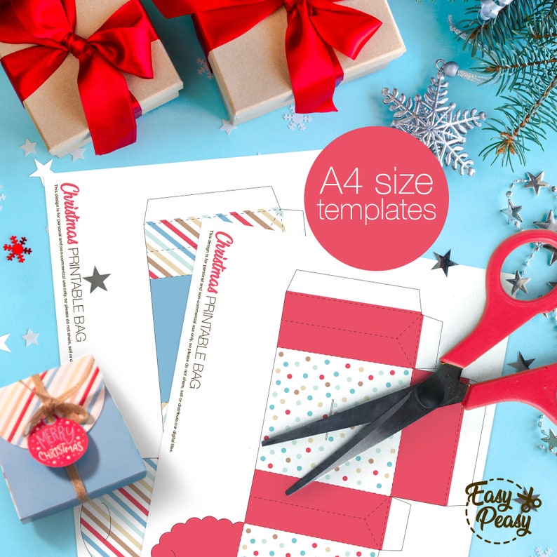 DIY Printable Party Favor Bag Templates for Christmas Set of - Etsy