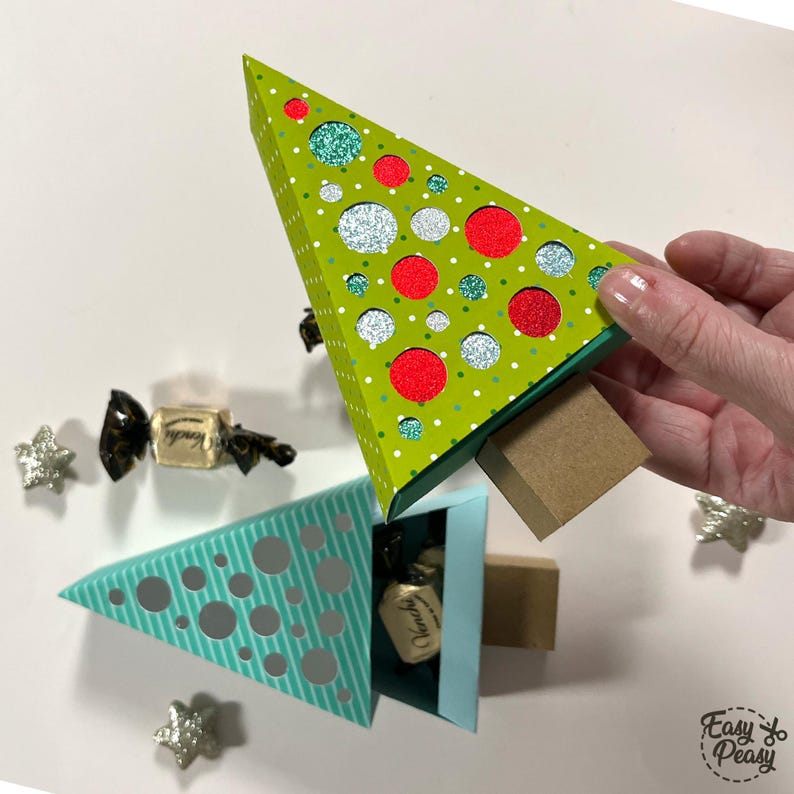 DIY Christmas Tree Gift Box SVG File | Holiday Treat Cricut Paper Box ...