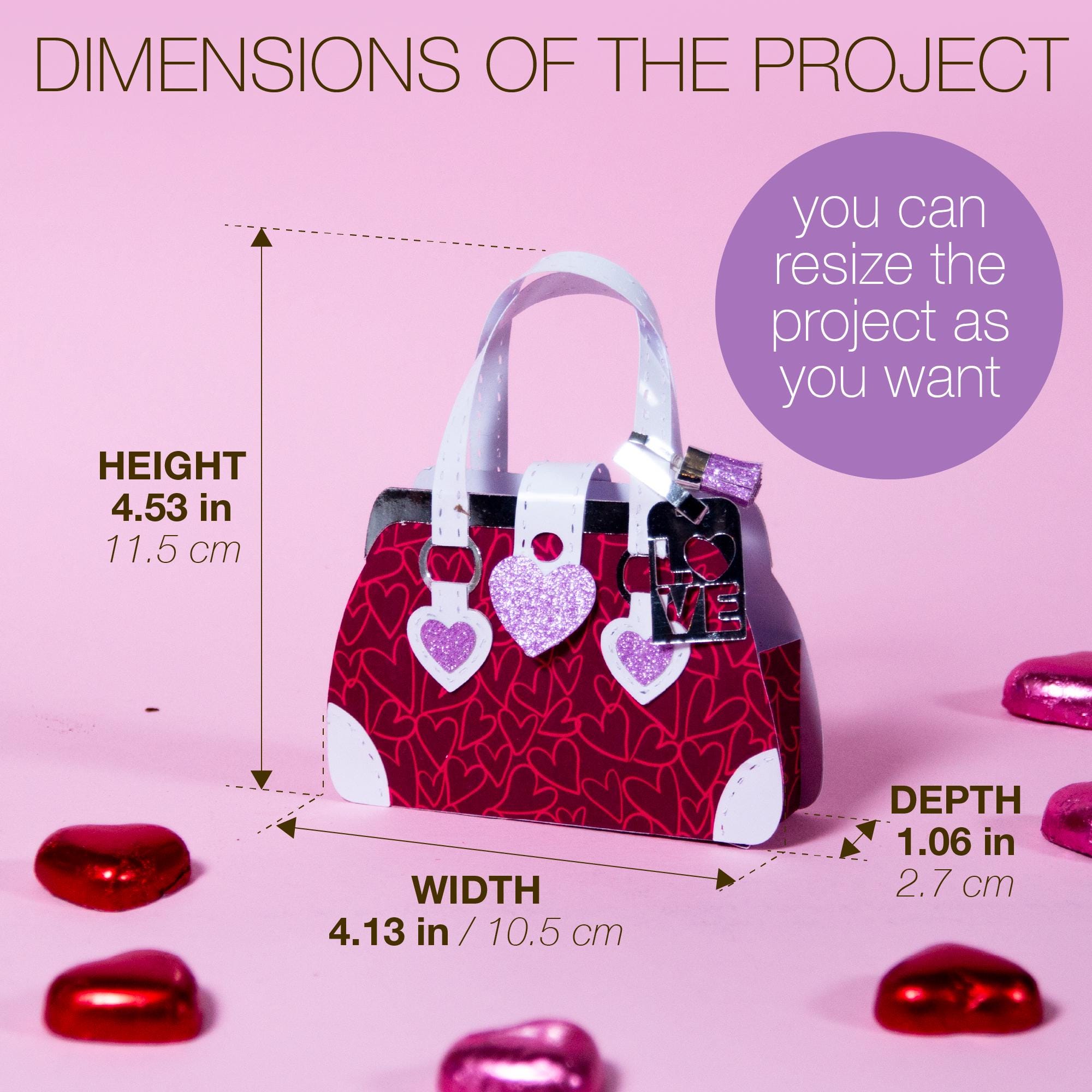DIY Valentine Paper Purse SVG Template for Candy | Valentine's Day ...
