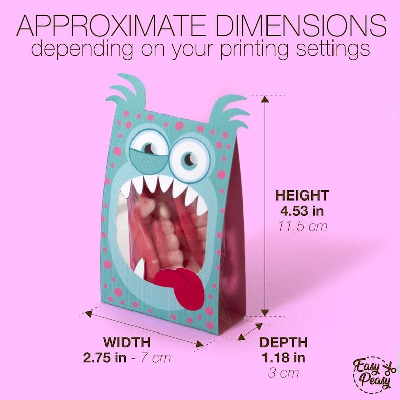 DIY Halloween Printable Scary Monster Candy Bags – Halloween Snack Box ...
