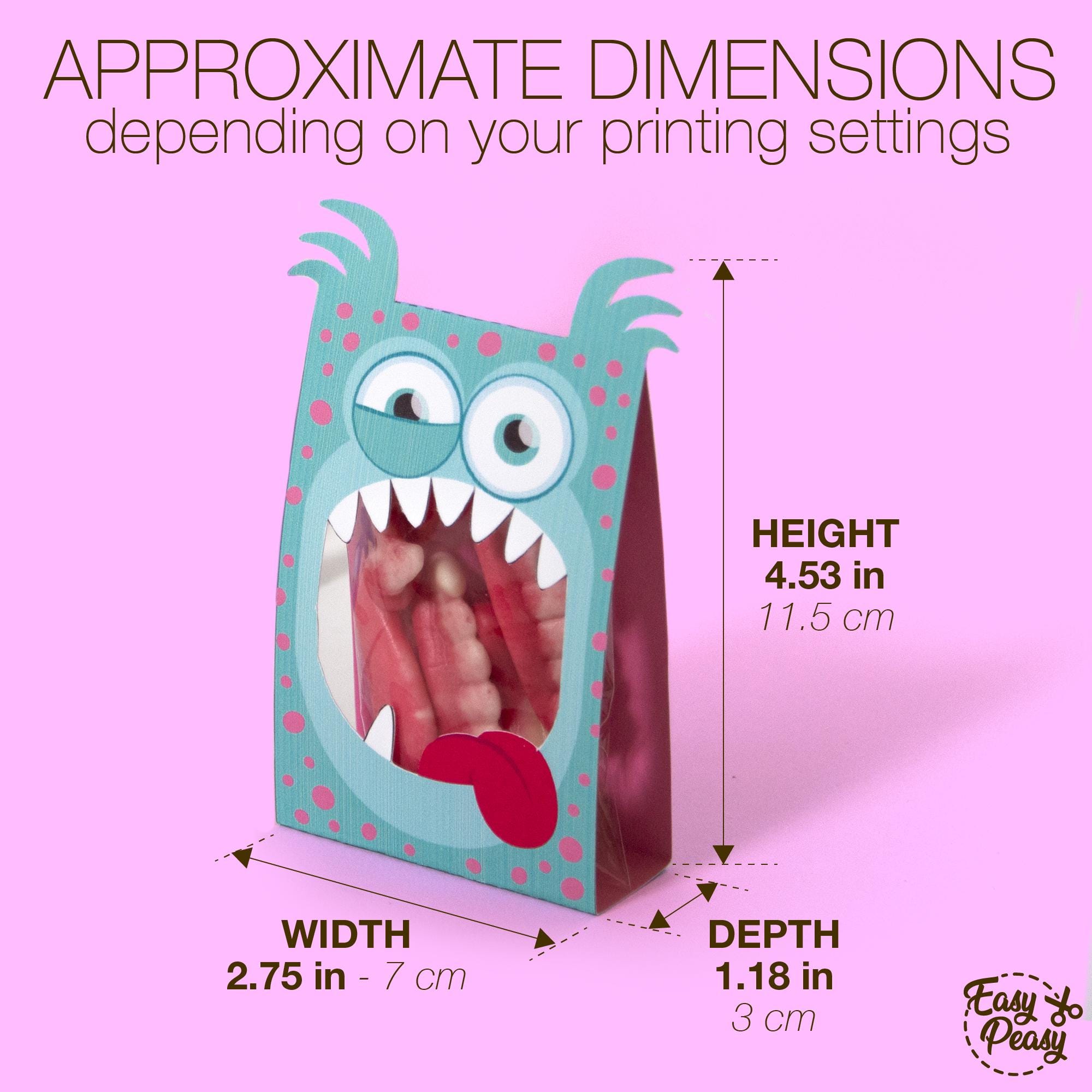 DIY Halloween Printable Scary Monster Candy Bags – Halloween Snack Box ...