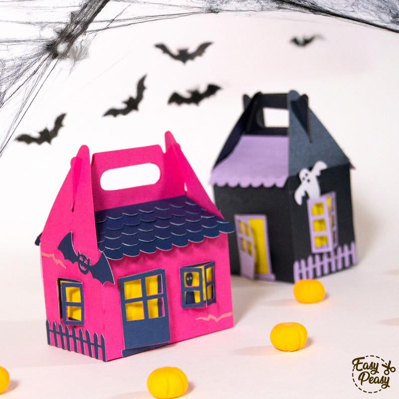 3D Haunted House Treat Box SVG Halloween Favor Box for Trick or Treat ...