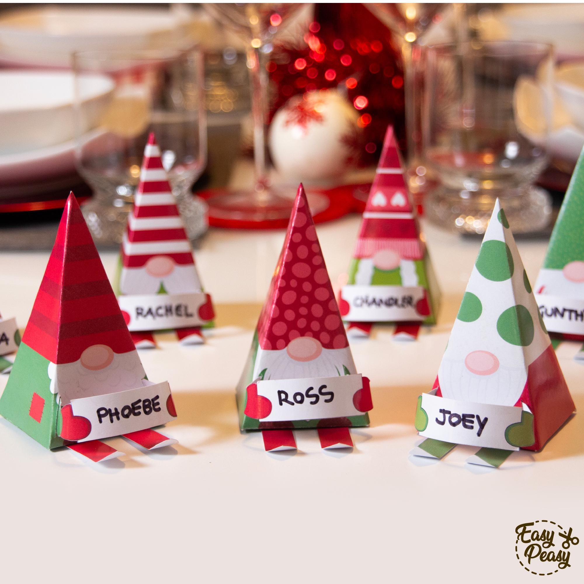 DIY Christmas Printable Gnome Table Place Cards - Festive Seating Cards ...