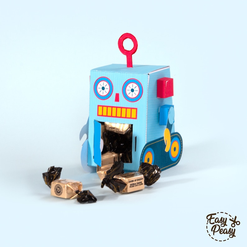 DIY Printable Robot Candy Gift Boxes for Birthday Robot Party Favor ...