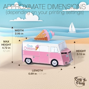 DIY Printable Ice-cream Truck Gift Box for Birthday - Candy Favor Box ...