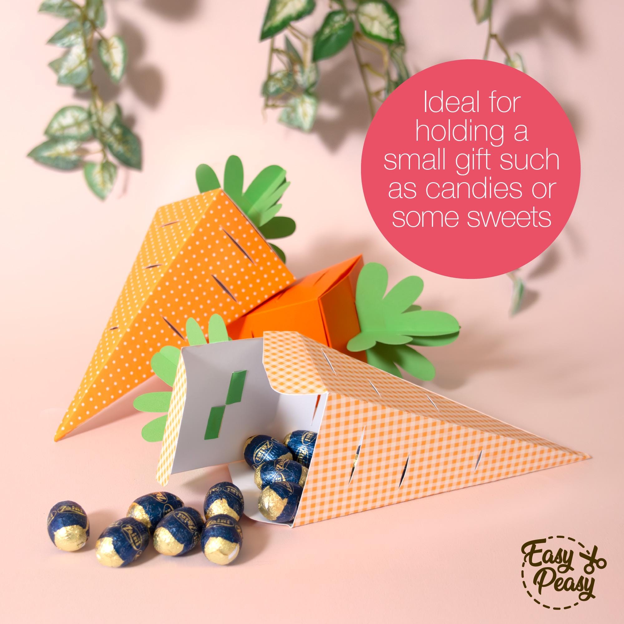 DIY Easter Carrot Gift Box SVG Paper Favor Box Template for Easter Egg ...