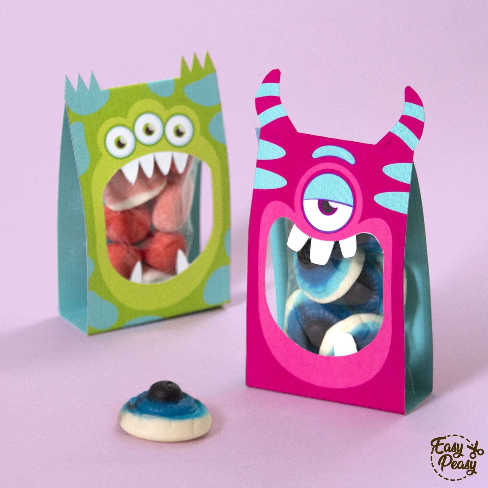 DIY Halloween Printable Scary Monster Candy Bags – Halloween Snack Box ...