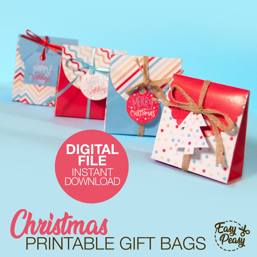DIY Printable Party Favor Bag Templates for Christmas - Set of 4 ...