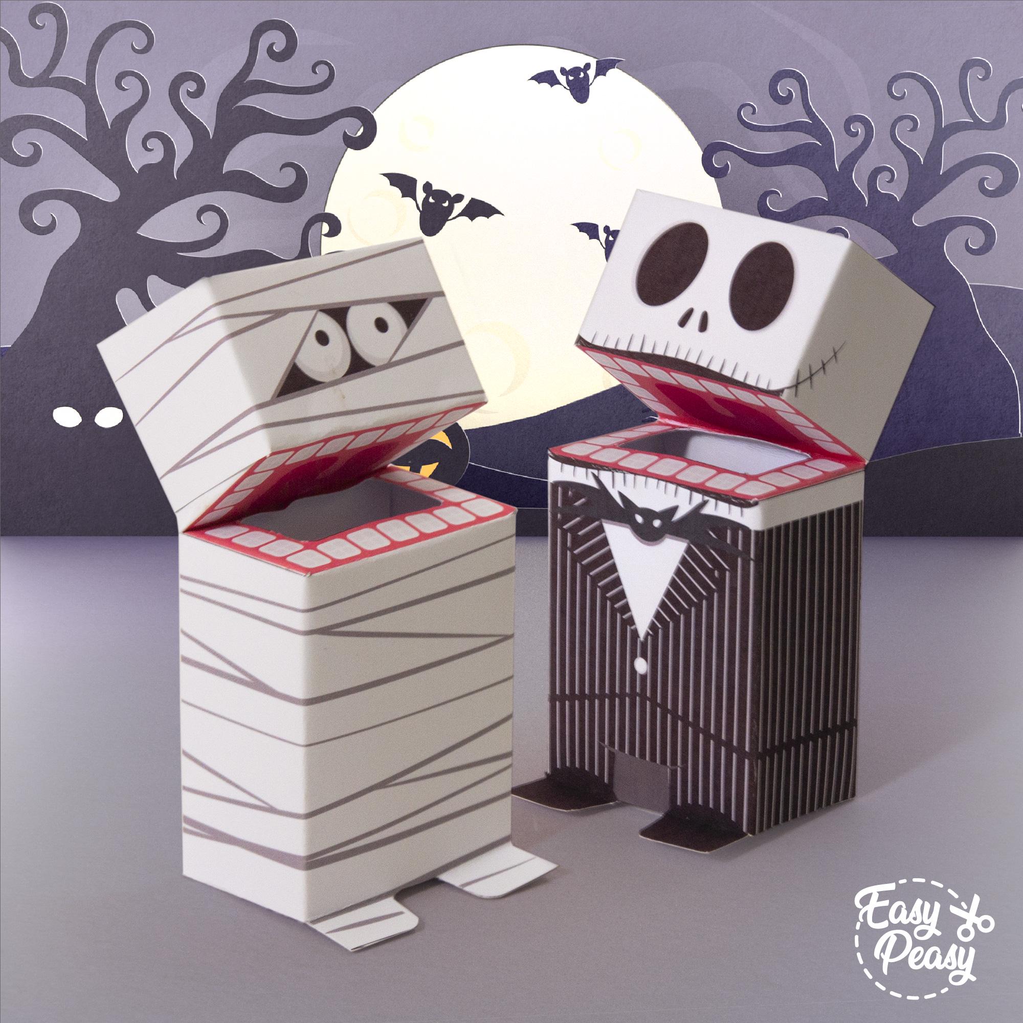 DIY Halloween Printable Scary Monster Candy Box - Halloween Snack Box ...