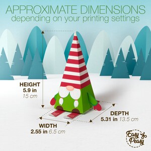DIY Gnome Printable Christmas Box - Chocolate Gift Box - Candy Gift Box ...