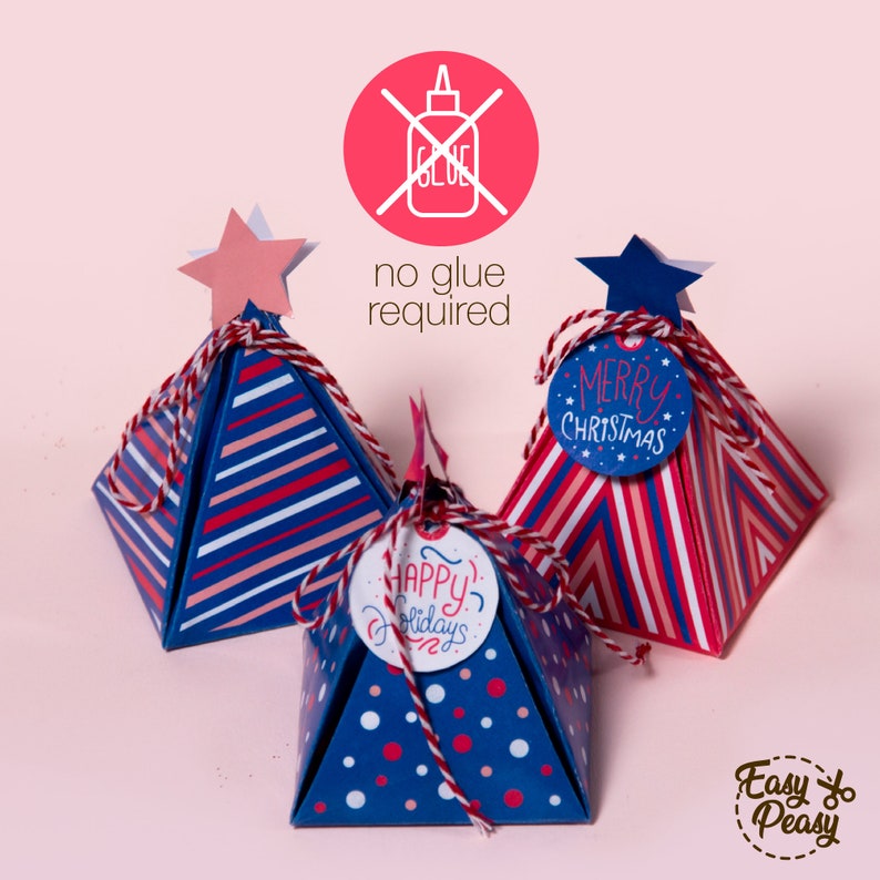 DIY Printable Christmas Tree Candy Gift Boxes - Templates for Christmas ...